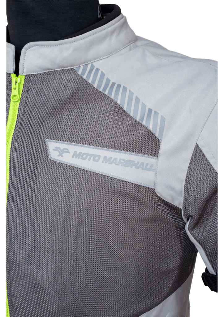 Moto Marshall Valor Grey Neon Riding Jacket - Motoblazer